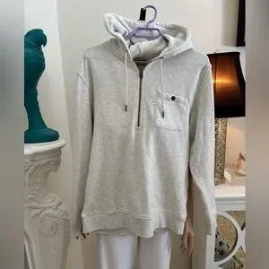 L.L. Bean | Sweaters | Ll Bean Light Gray Halfzip Hoodie Sweatshirt ...